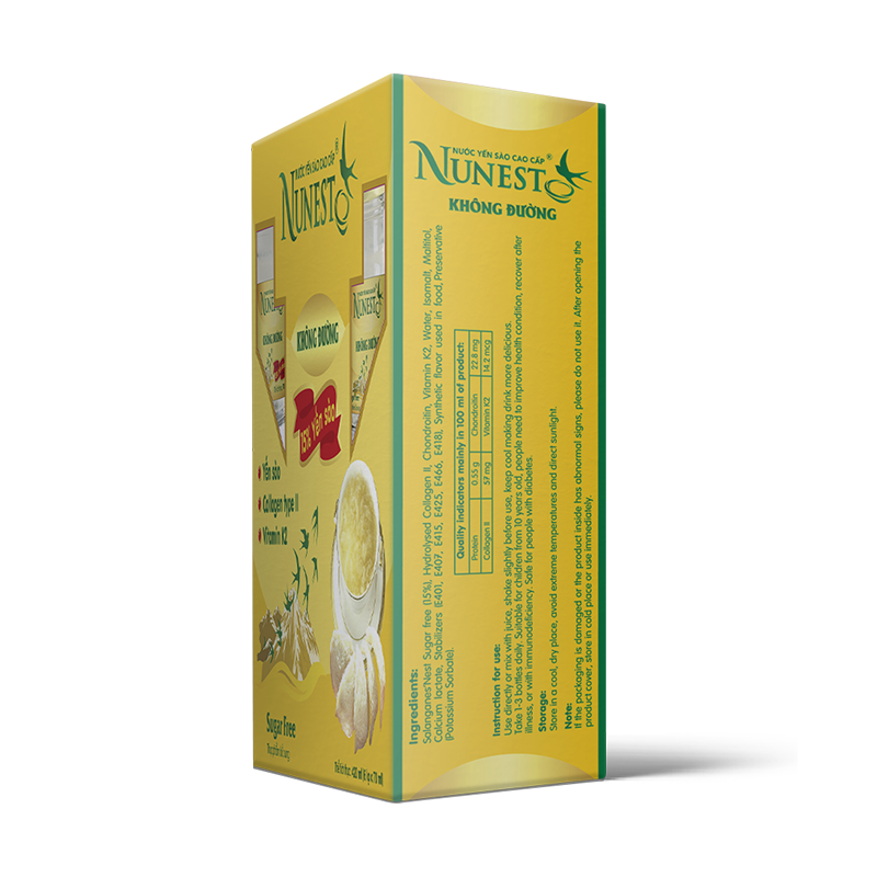 Nước yến Nunest không đường lốc 6 lọ (70ml/lọ)