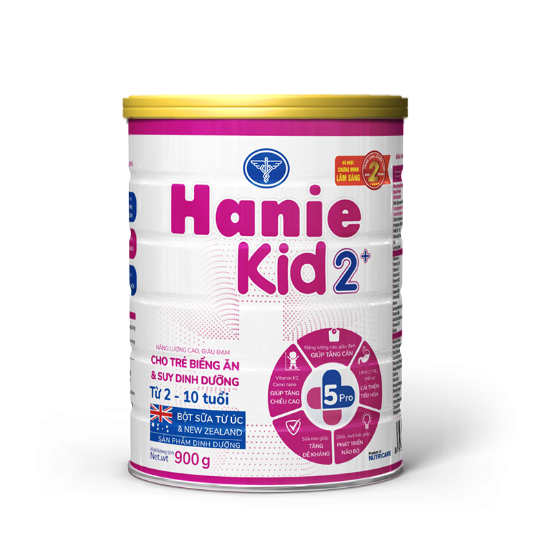 Sữa bột Hanie Kid 2+ (900g) - hỗ trợ tăng chiều cao, cân...