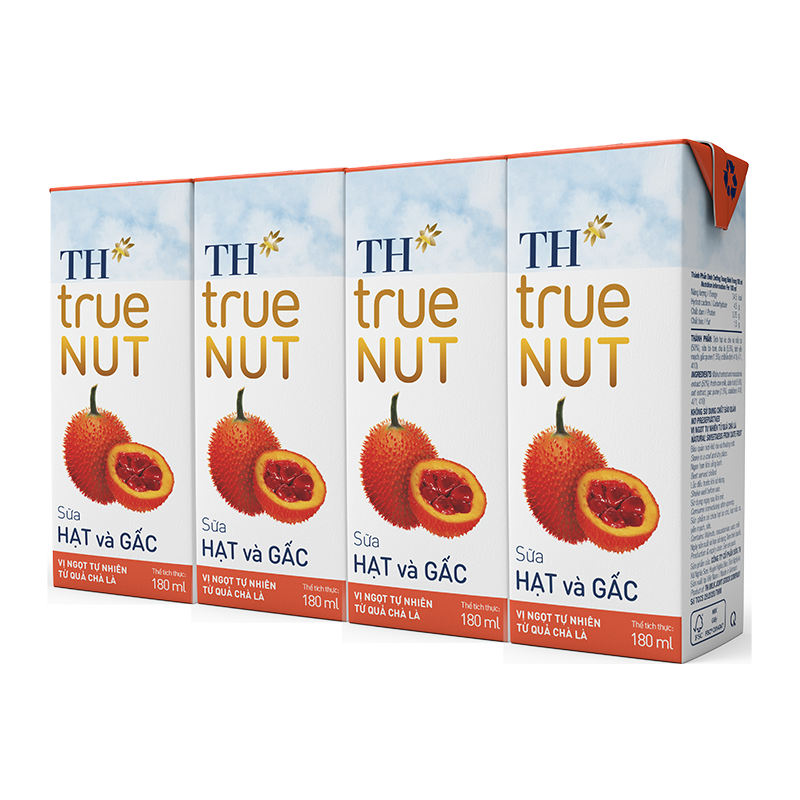 Sữa hạt và gấc TH true Nut 180ml (Lốc 4 hộp)