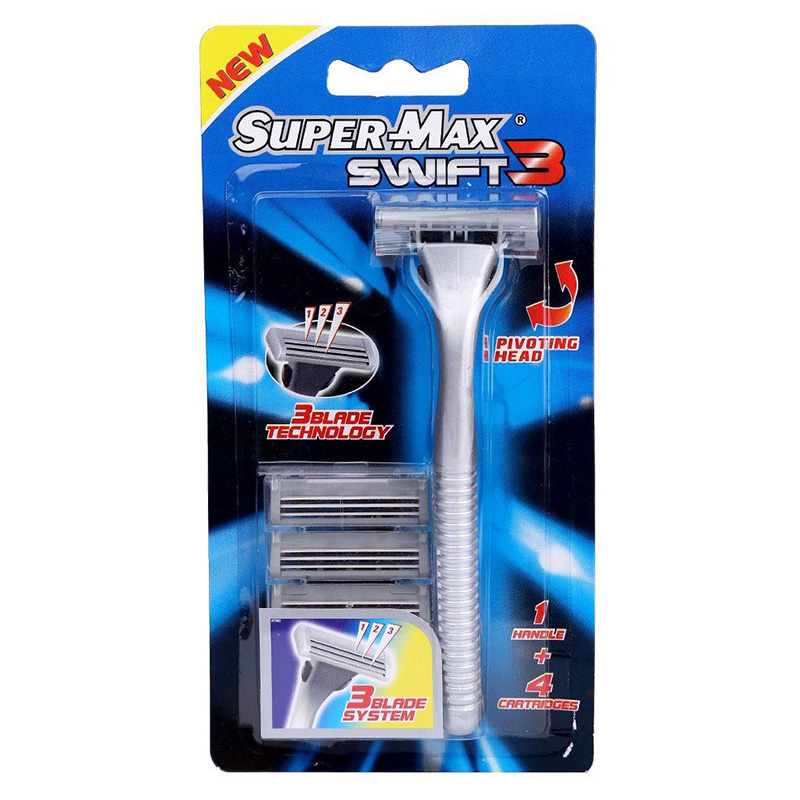 Dao cạo râu Supper Max Swift (Gói 3 cây/4 lưỡi)