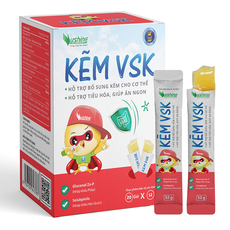 Thạch bổ sung kẽm VSK Vshine (12gx20 gói)