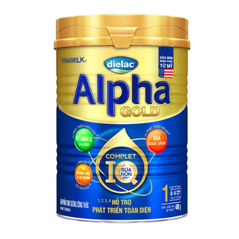 Sữa bột Dielac Alpha Gold IQ 1 lon 400g (0-6 tháng)
