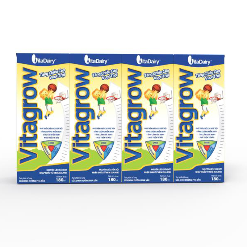 Sữa bột pha sẵn Vitagrow hộp 110ml (lốc 4 hộp)