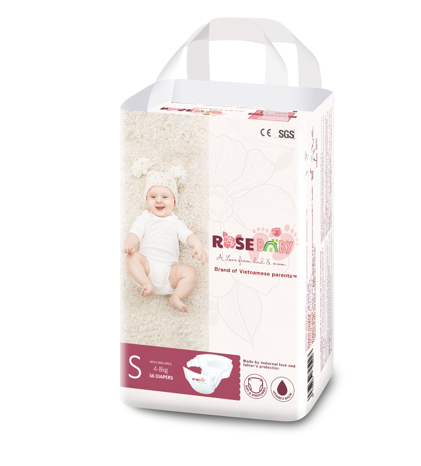Bỉm - Tã dán Rose Baby S56 miếng