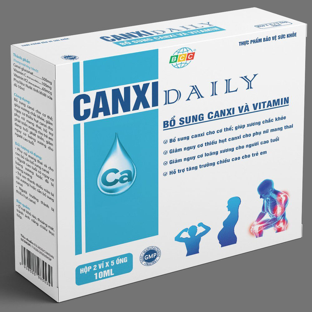 Canxi Daily hộp 20 ống bổ sung canxi cho cơ thể