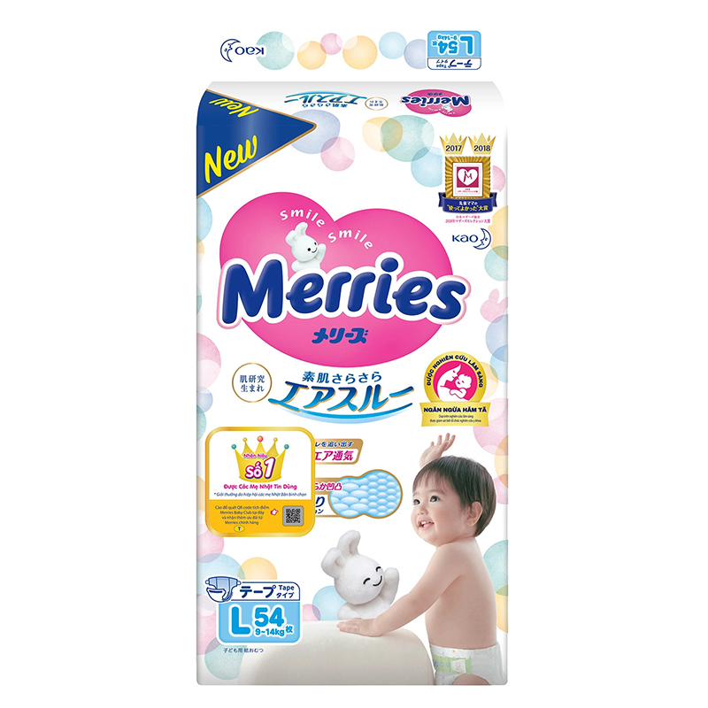 Tã - bỉm Merries L54 sản xuất tại Nhật Bản
