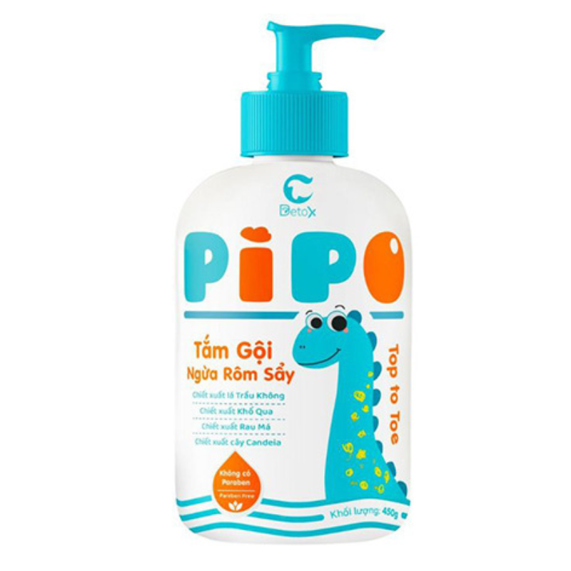 Sữa tắm gội Pipo ngừa rôm sẩy cho bé (450ml)