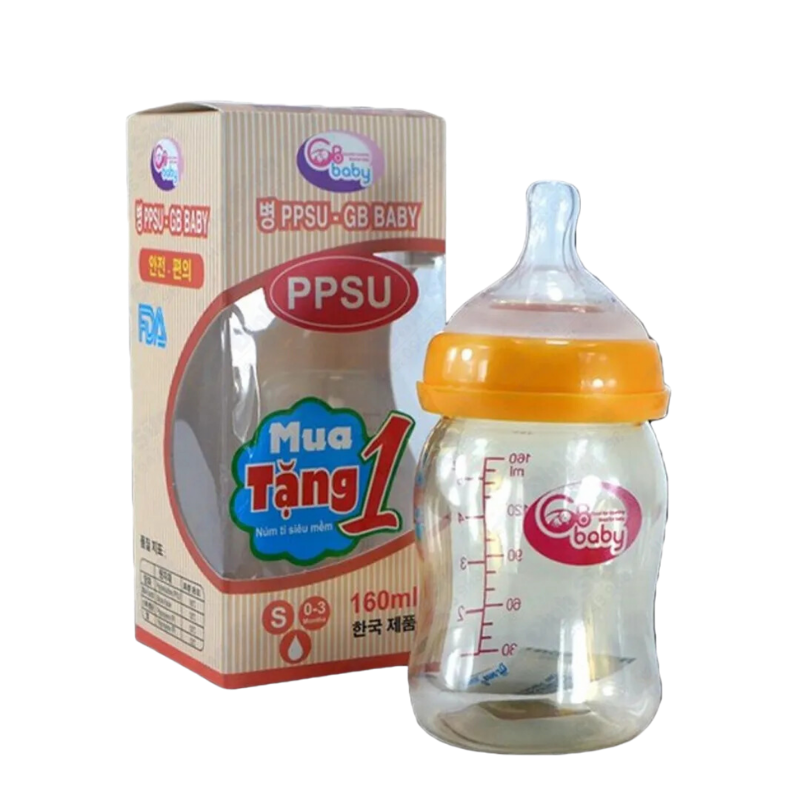 Bình sữa cổ rộng PPSU GB-Baby 160ml chính hãng Hàn Quốc