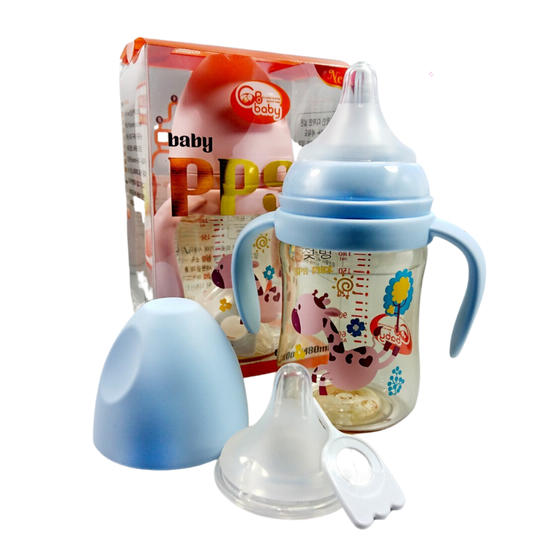 Bình sữa cổ rộng PPSU GB-Baby tay cầm 180ml chính hãng Hàn Quốc