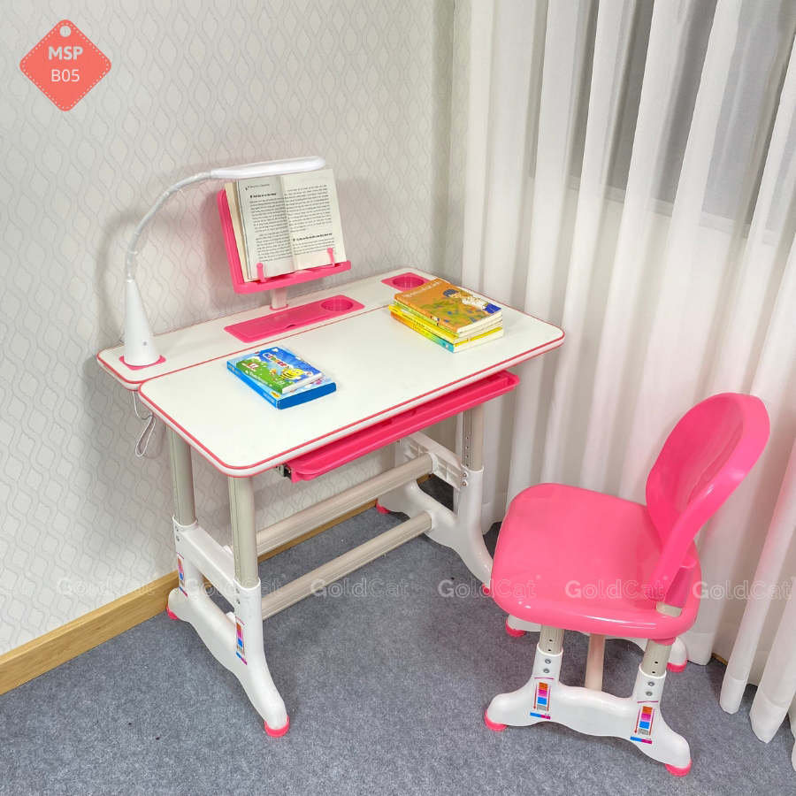 Bộ bàn học cho bé B05 Goldcat (xanh, hồng)