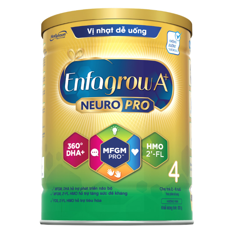 Sữa bột Enfagrow A+ Neuropro số 4 vị nhạt 830g (2-6 tuổi)