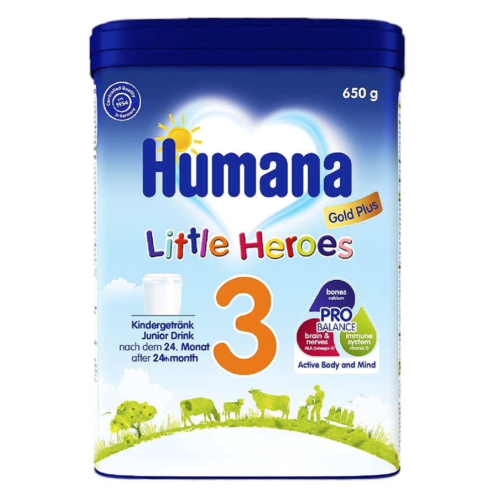 Sữa bột Humana Gold Plus số 3 650g (trên 2 tuổi)