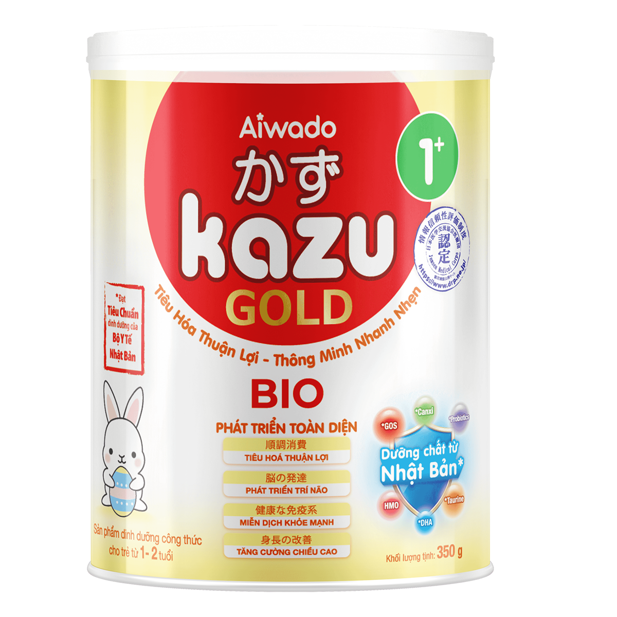 Sữa bột Aiwado Kazu Bio Gold 1+ 350g (1-2 tuổi)