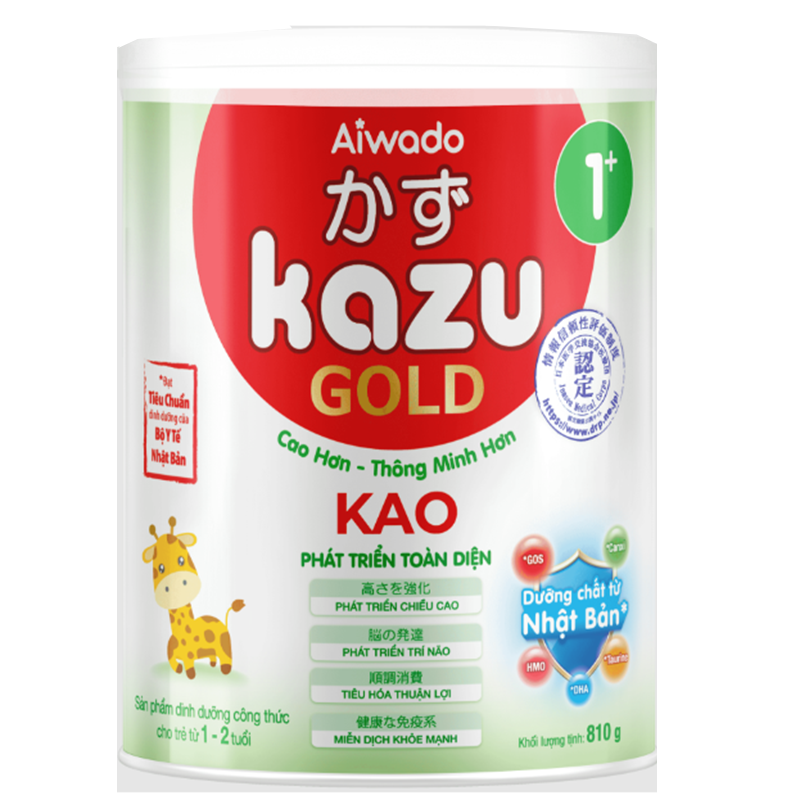 Sữa bột Aiwado Kazu Kao Gold 1+ 810g (1-2 tuổi)
