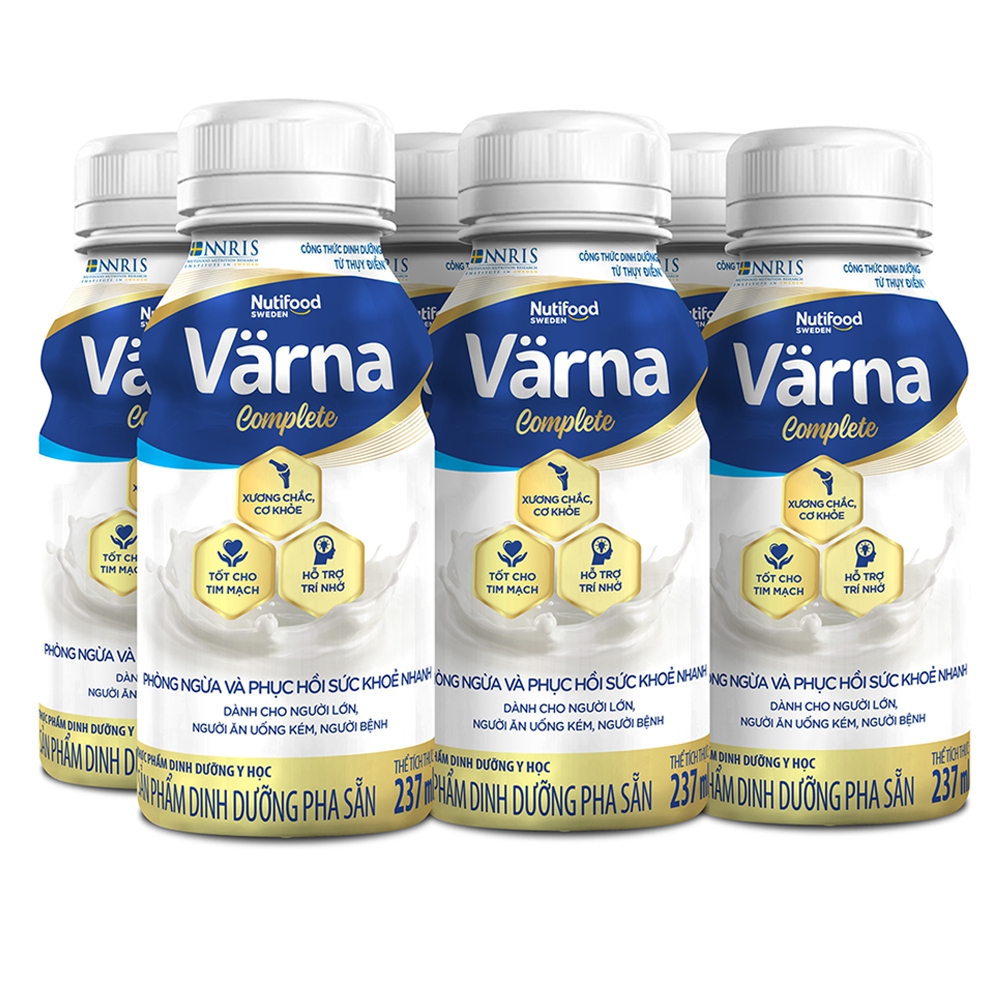 Sữa bột pha sẵn Nutifood Varna Complete 237ml (lốc 6 chai)