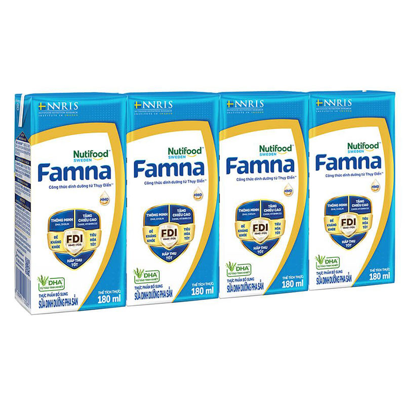 Sữa pha sẵn Nutifood Famna 180ml (lốc 4 hộp)