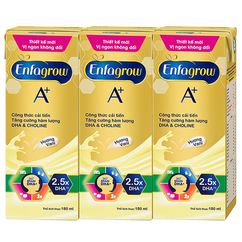 Sữa bột pha sẵn Enfagrow A+ 360 Brain DHA+ hương Vani 180ml...