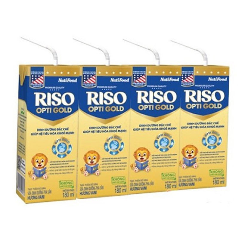 Sữa nước Nutifood RISO Opti Gold 180ml (lốc 4 hộp)