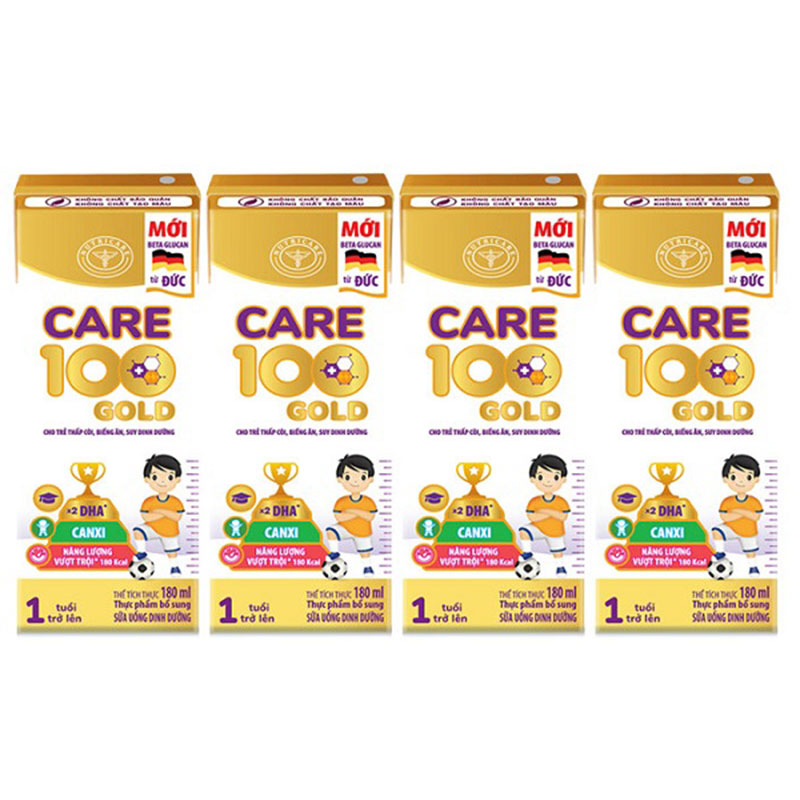 Sữa pha sẵn Nutricare Care 100 Gold 180ml (lốc 4 hộp)