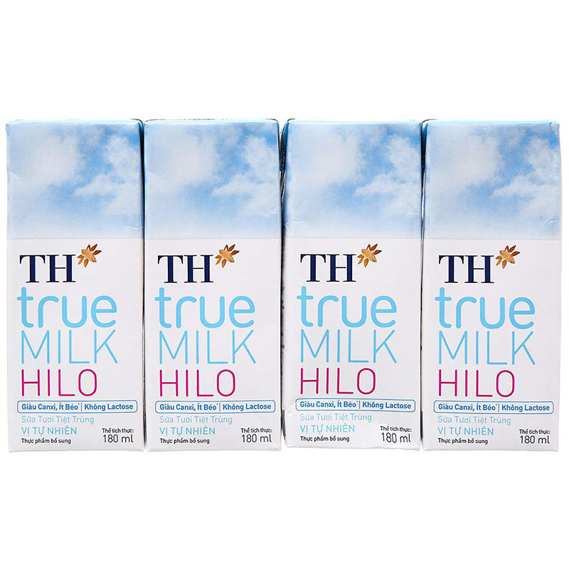 Sữa tươi tiệt trùng vị tự nhiên TH true MILK Hilo 180ml (lốc...