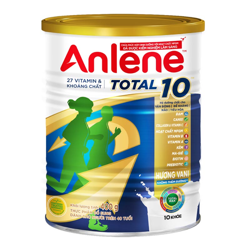 Sữa bột Anlene Total 10 400g 40Y+ (vị vani)