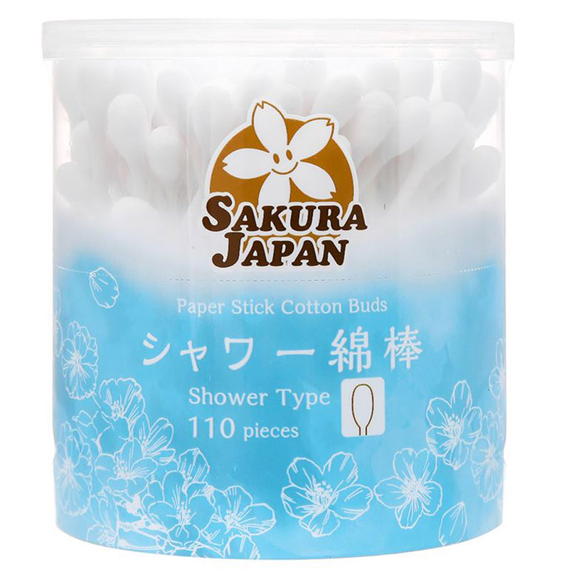 Tăm bông kháng khuẩn Sakura shower TB10 hộp 110 cây
