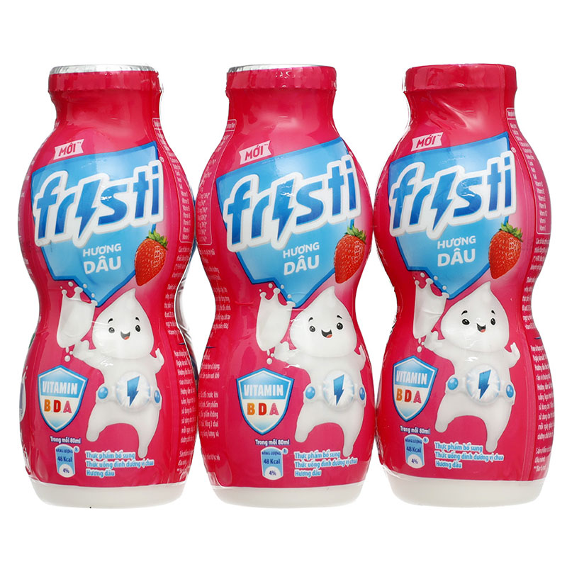 Sữa chua uống Fristi hương dâu 80ml (lốc 6 chai)