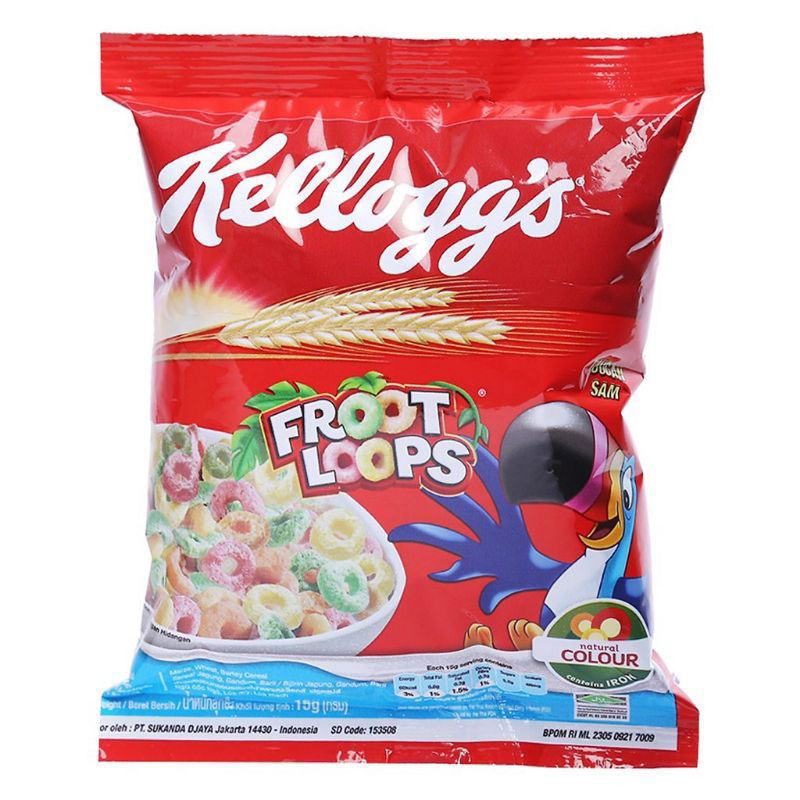 Ngũ cốc Kellogg's Froot Loops vị trái cây túi 15g